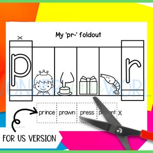 Kindergarten First Grade Pr, Tr, Gr Consonant Blends Foldable Activity ...