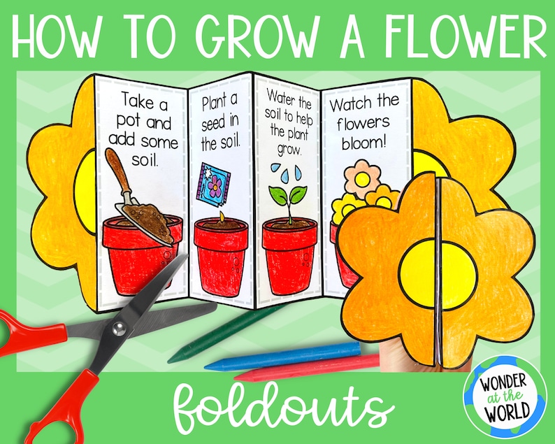 How to Grow a Flower Spring Kids Printable Craft Activity Foldable ...