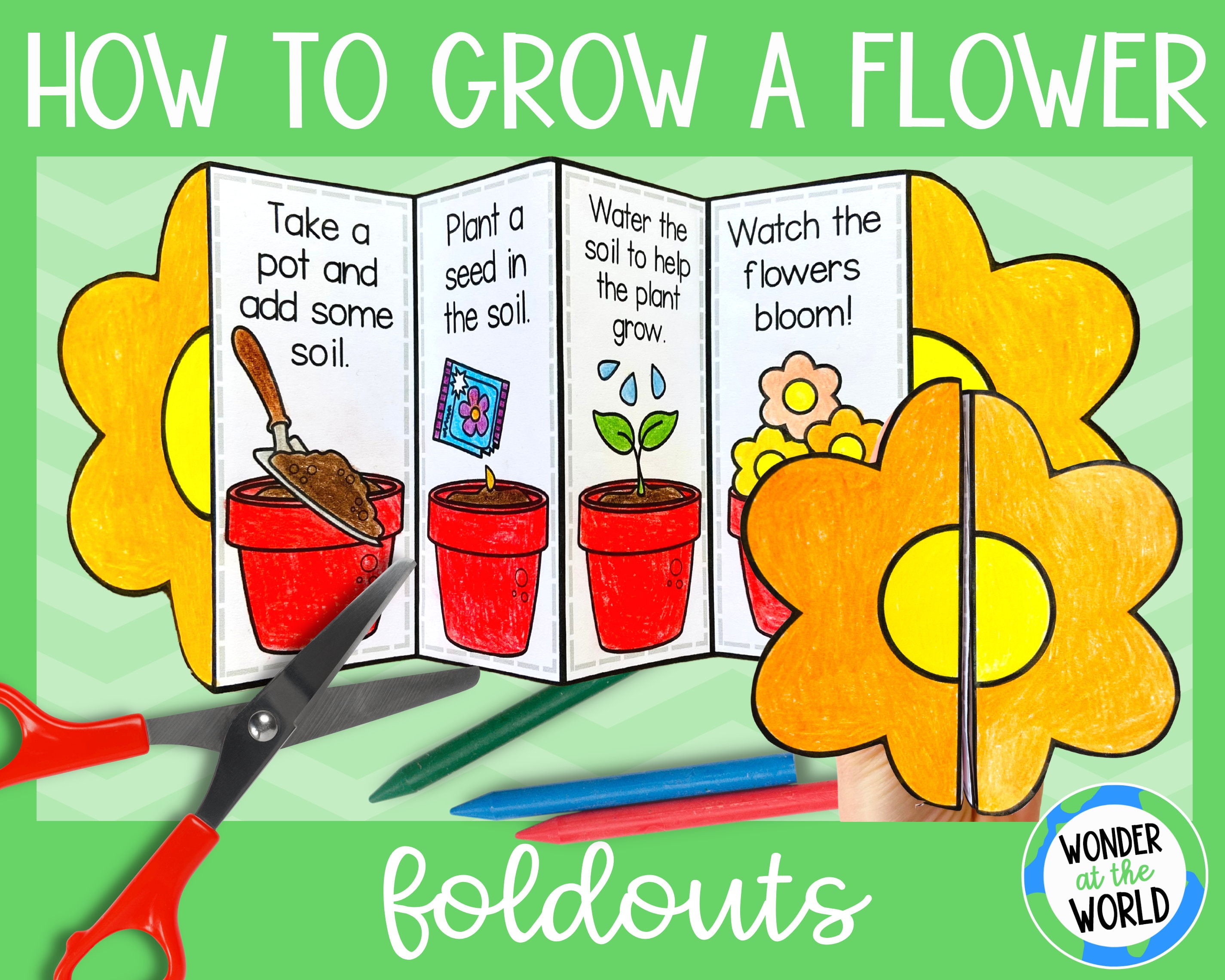 How to Grow a Flower Spring Kids Printable Craft Activity Foldable ...