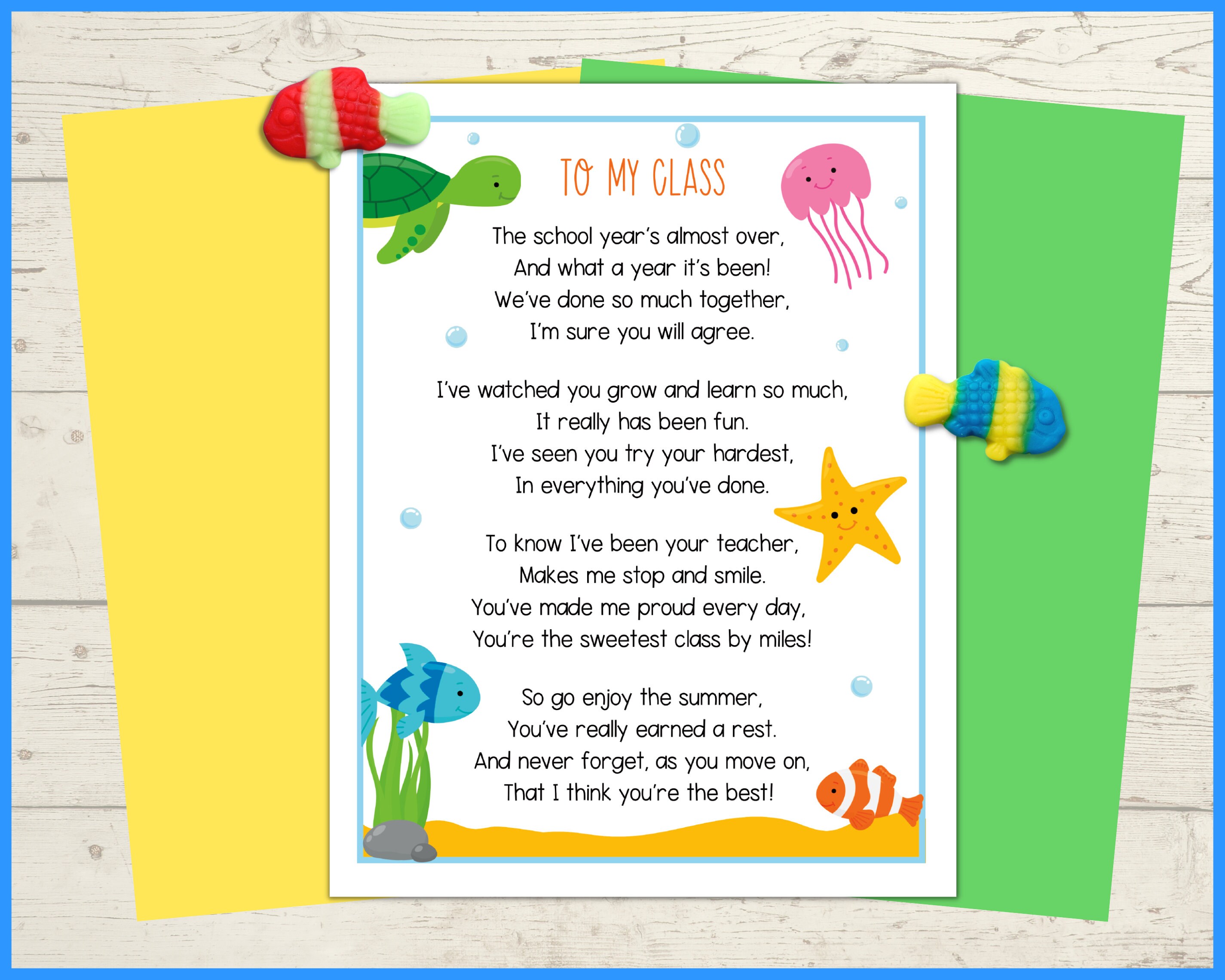 End of School Year Poem Letter From Teacher to Students Pupils - Etsy