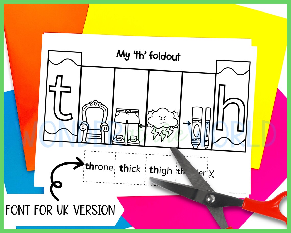 Consonant Digraphs Foldable Matching Activity A4 and 11x8.5 - Etsy