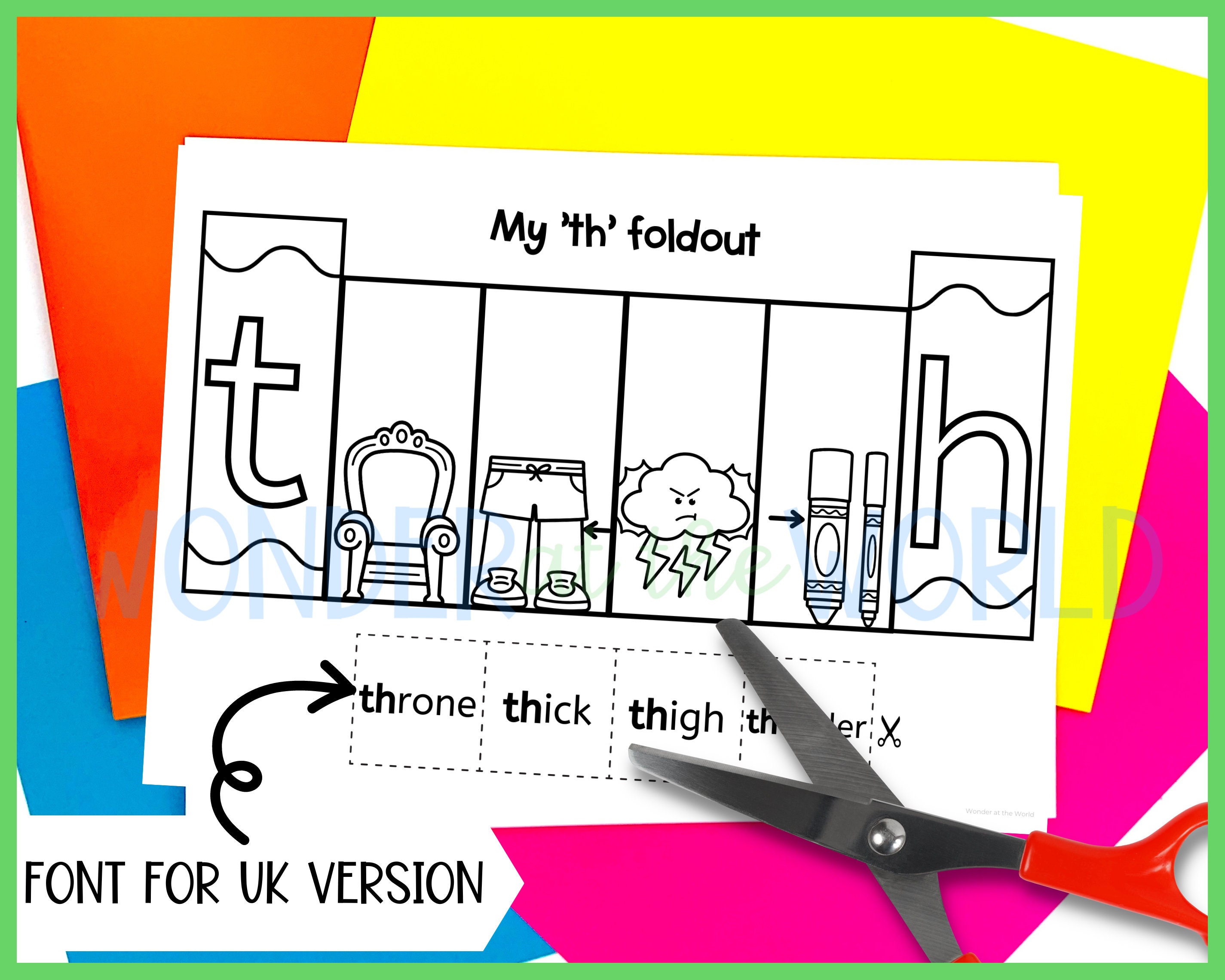 Consonant Digraphs Foldable Matching Activity | A4 and 11x8.5 Inch ...