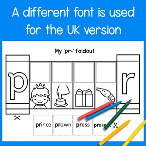 Kindergarten First Grade Pr, Tr, Gr Consonant Blends Match and Fold ...