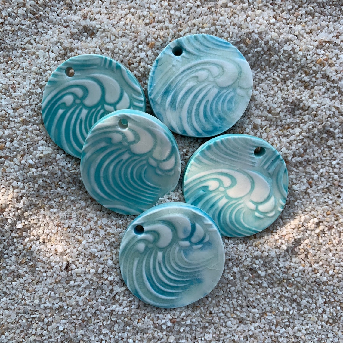 Ocean Waves Pendant Large - Etsy