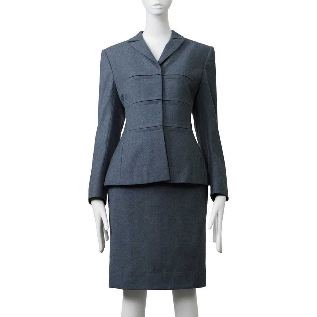 GIVENCHY COUTURE by Alexander Mcqueen F/W 1999 Architectural Grey Wool ...