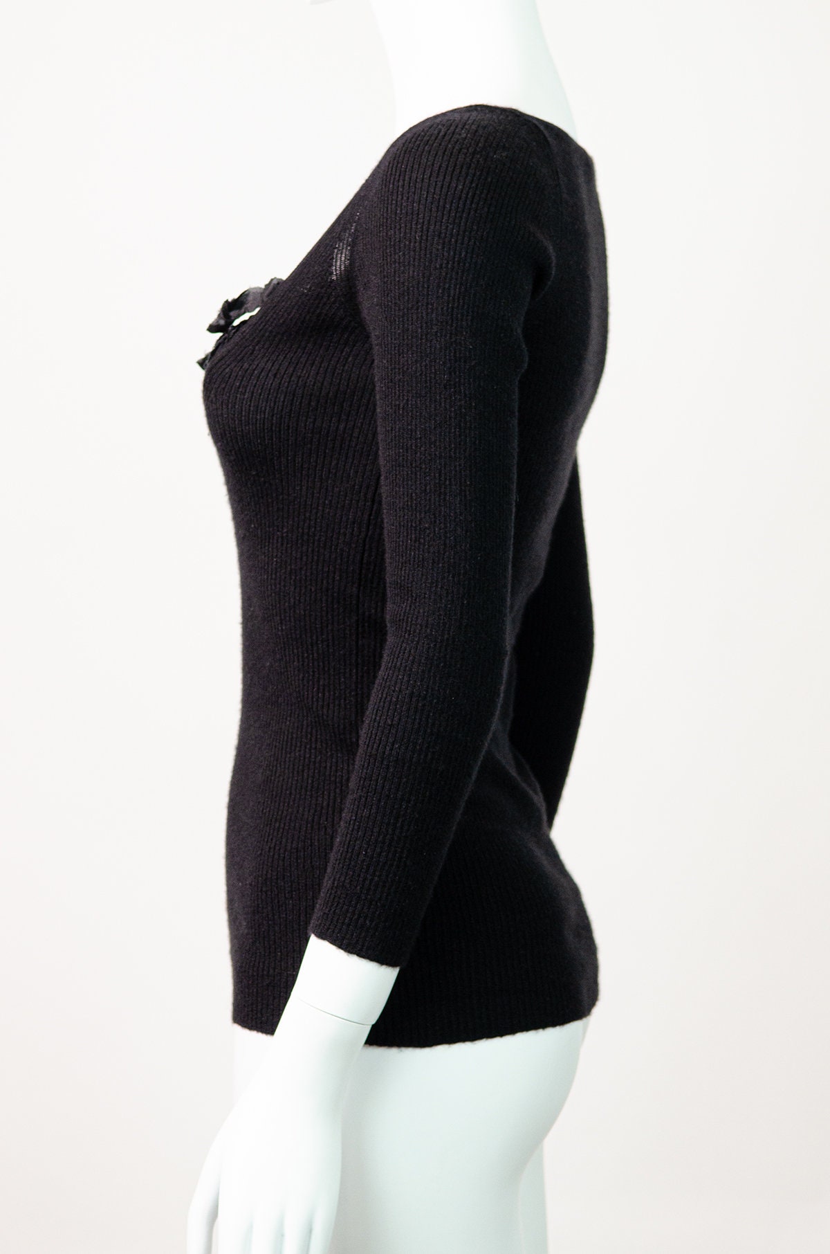 PRADA Vintage Soft Textured Knit Black Top IT44 - Etsy