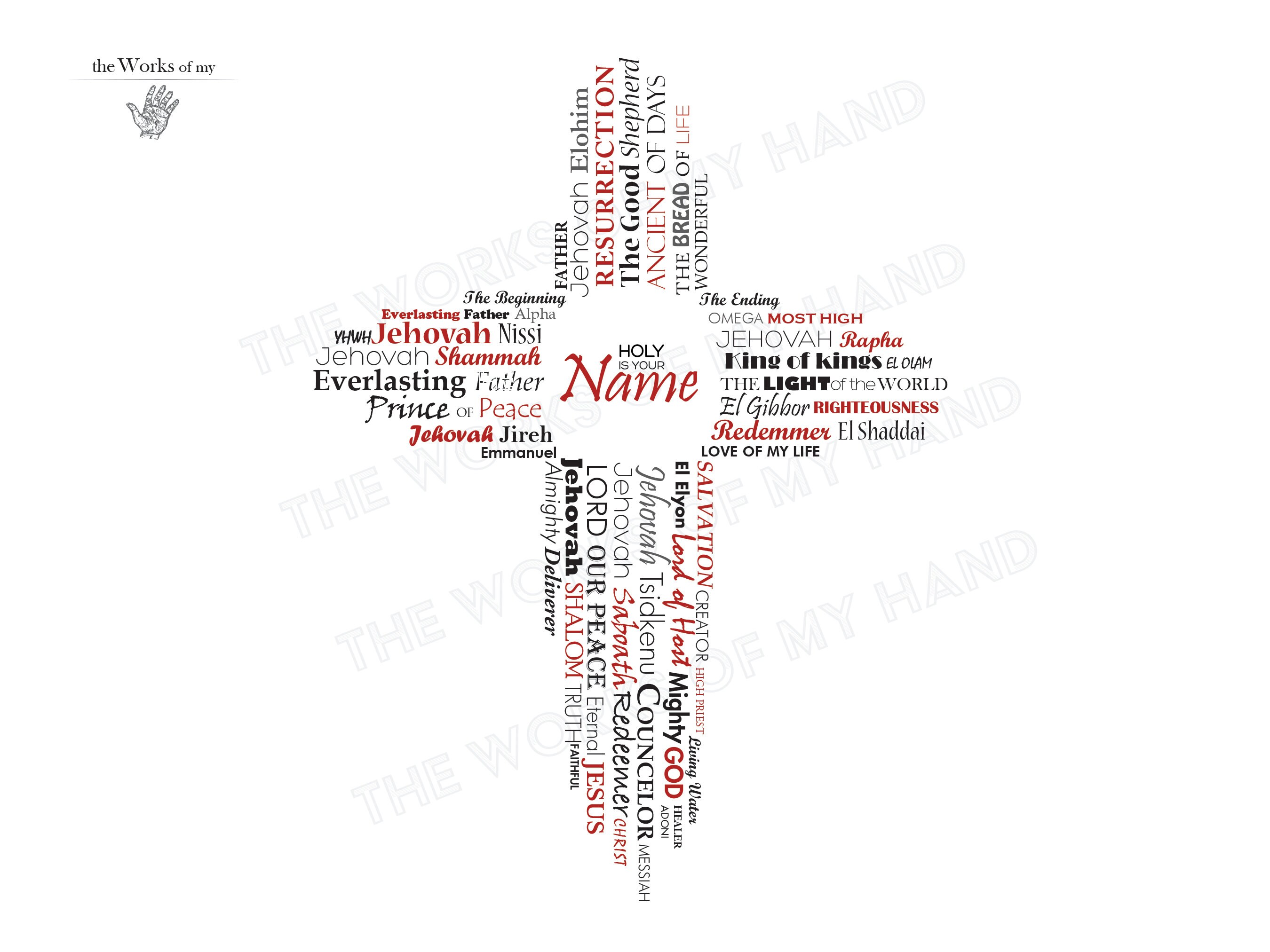 Digital Word Art Jesus Word Art Great Gift Customize Words and Colors ...