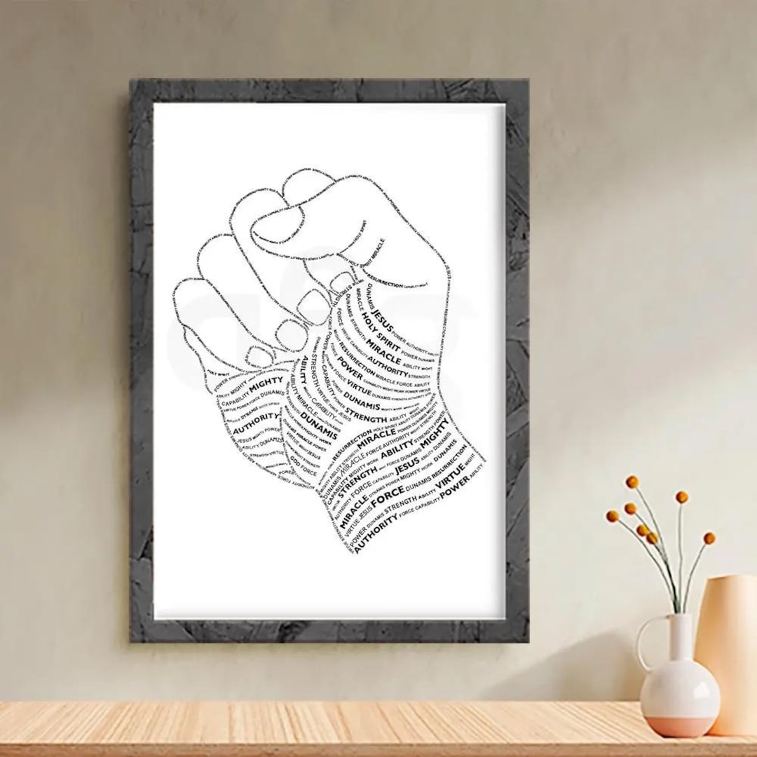 Power of God Fist Art: Inspirational Christian Typography (digital ...