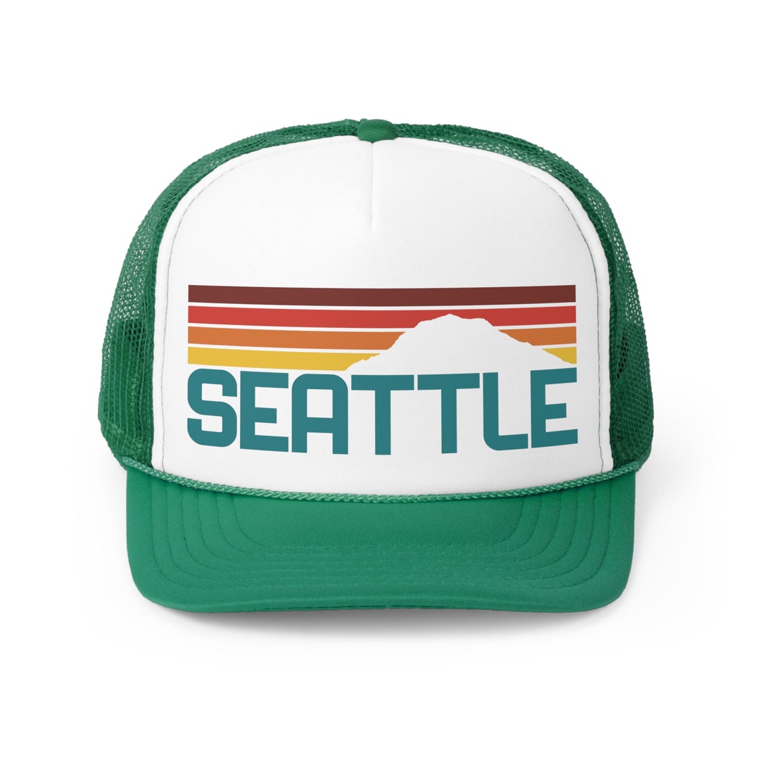 Seattle Hat Seattle Trucker Hat Seattle Washington Hat Mt Rainier Hat ...
