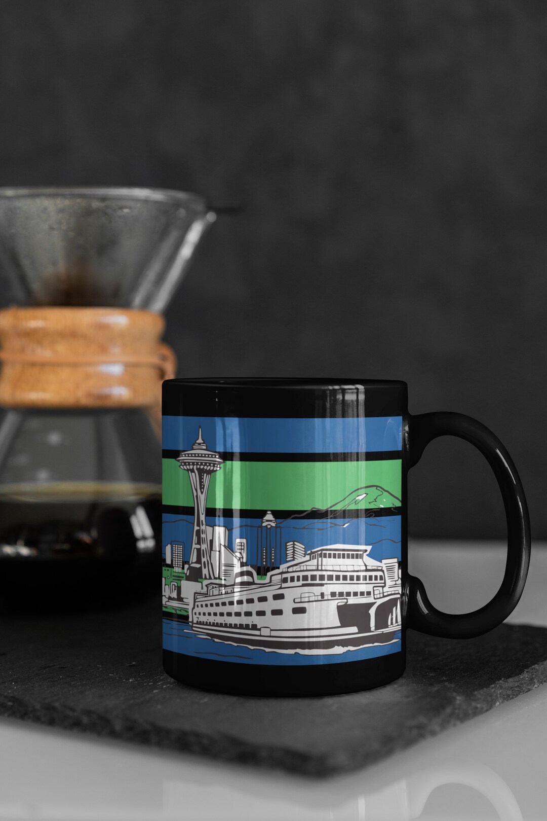 Seattle Mug Ferry Rainier Space Needle Skyline Coffee Mug, Seattle ...