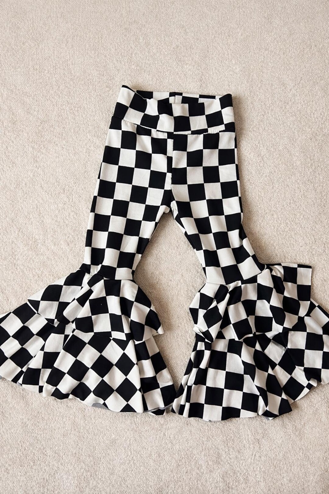 Checkered Double Bell Bottoms - Etsy
