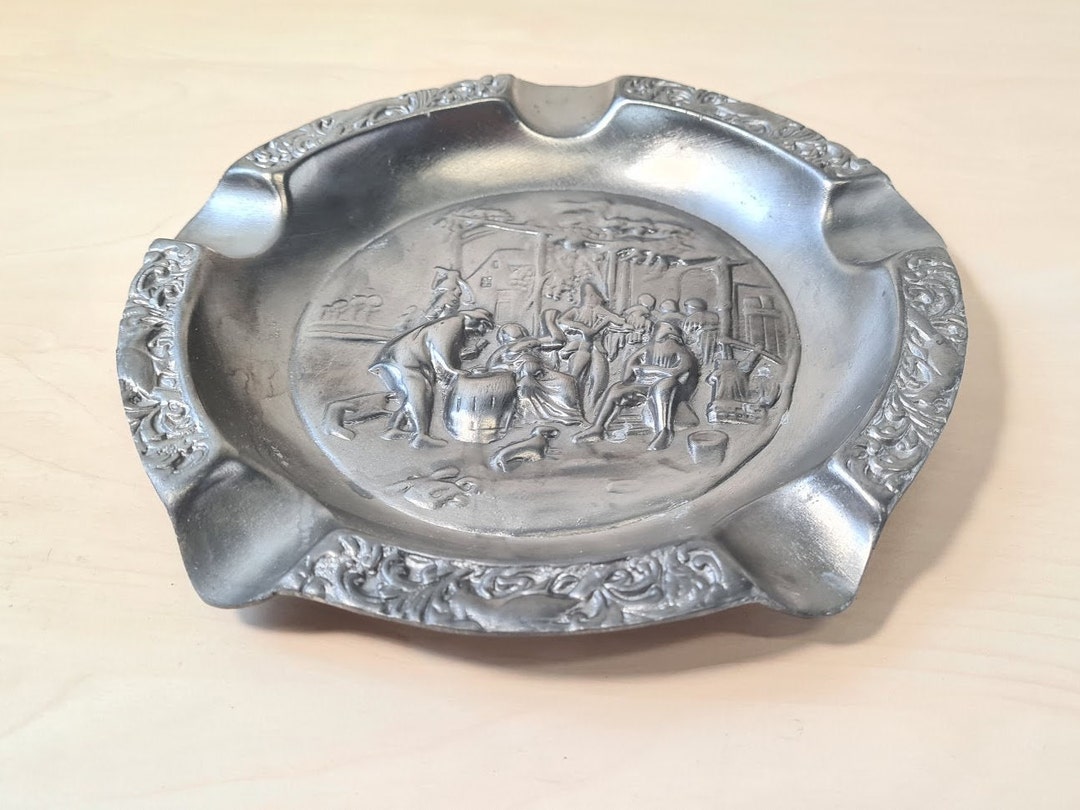 Dekorativer Zinn Aschenbecher Zinnkunst Vintage Dekor Raucher Geschenk ...