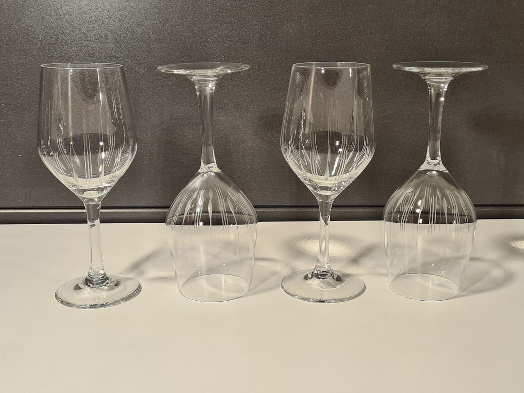 4er Set POSCHINGER FRAUENAU 1605 Zarte Weingläser Kristall 50er 60er ...