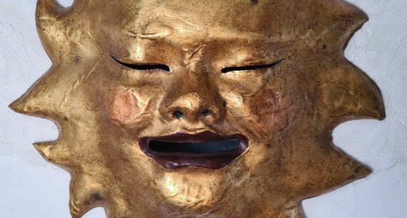 Original Venetian mask sun headdress masked ball wall… - Gem