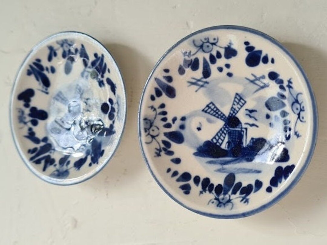 Set of 2 Delfts Plates Delft Delft Blue Mini Bowls Ring Bowl ...