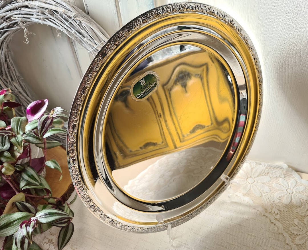 WMF Cromargan 'baroque' Serving Tray Round 33.5 Cm Tray Serving Plate ...