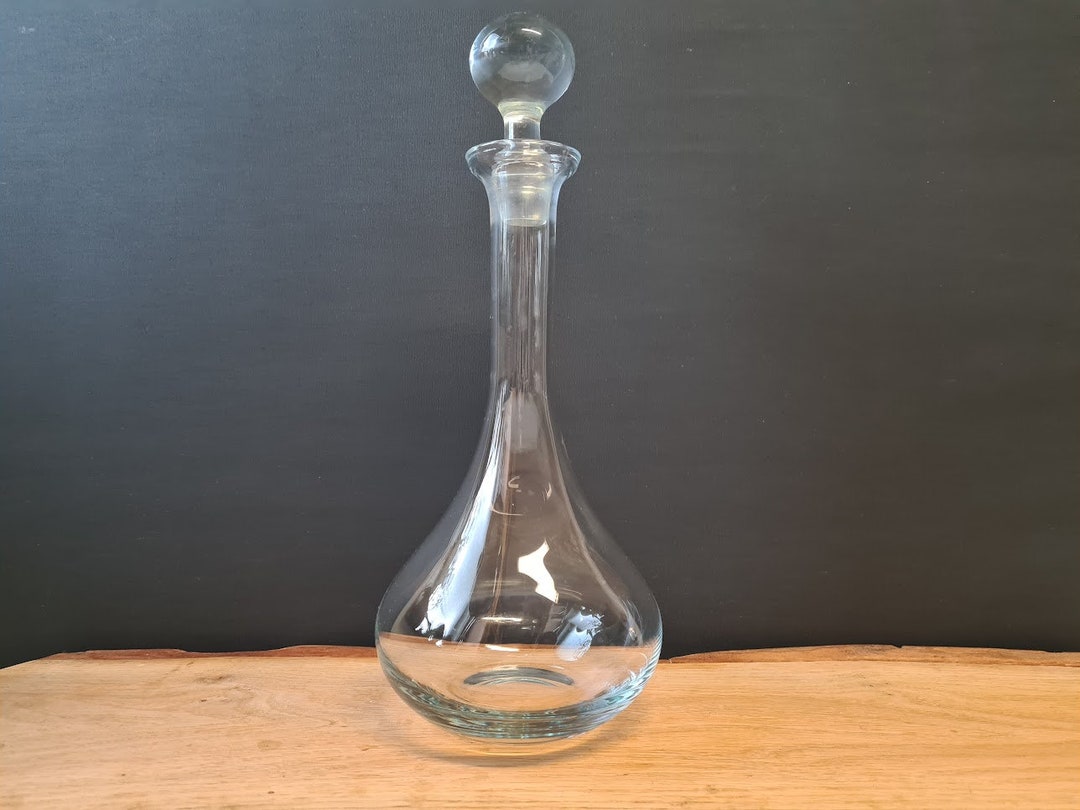 Carafe 1L Glass Transparent Wine Liqueur Decanter Hand Blown - Etsy