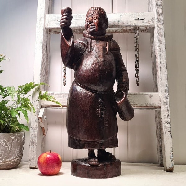 Wooden Butler Statue - Etsy