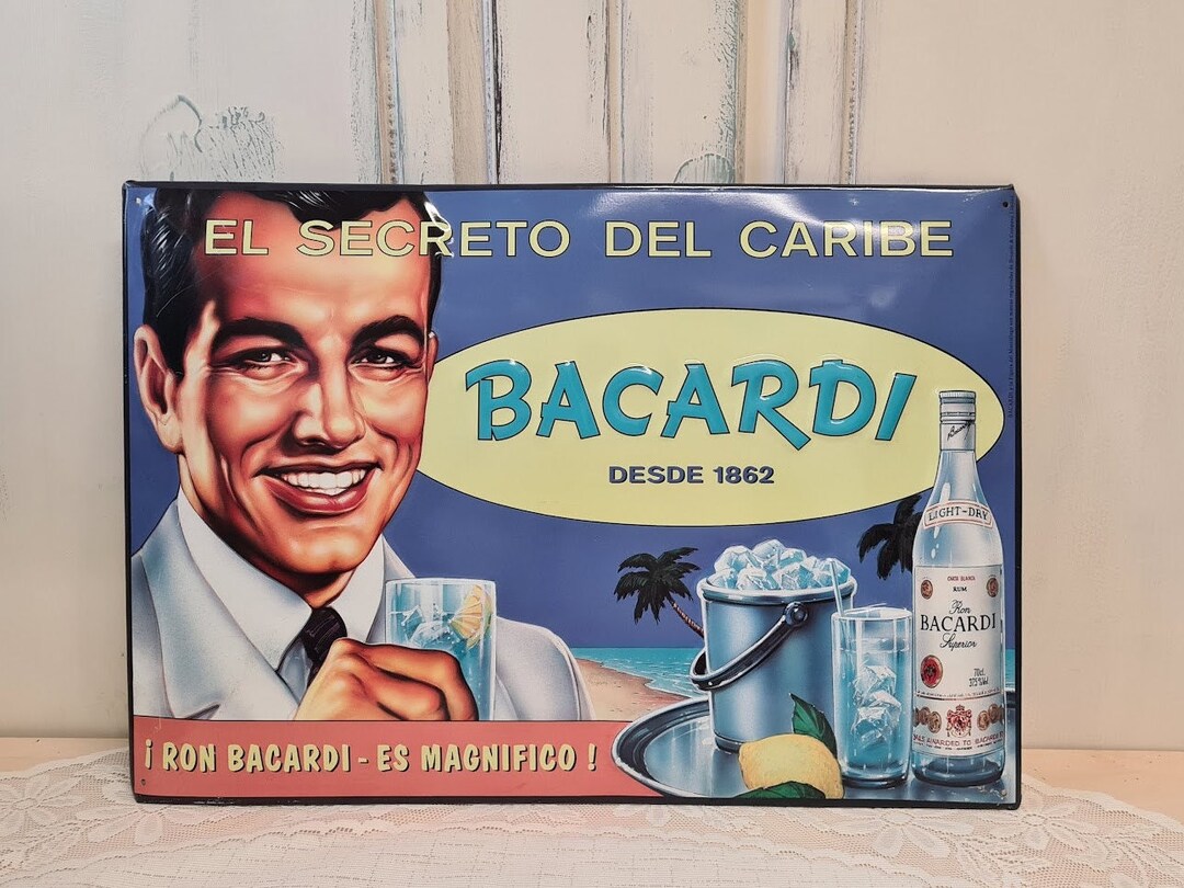 Bacardi Tin Sign 48.5 X 33 Cm Tin Sign Metal Sign Vintage Wall ...