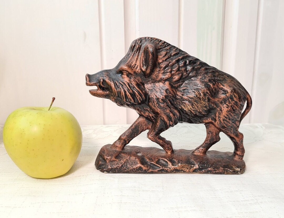 Wild Boar Figure Cast Aluminum Copper Plated Animal Sculpture Animal ...