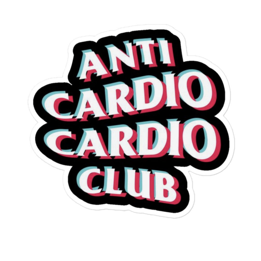Anti Cardio Cardio Club Bubble-free Stickersgym Stickerfunny - Etsy ...
