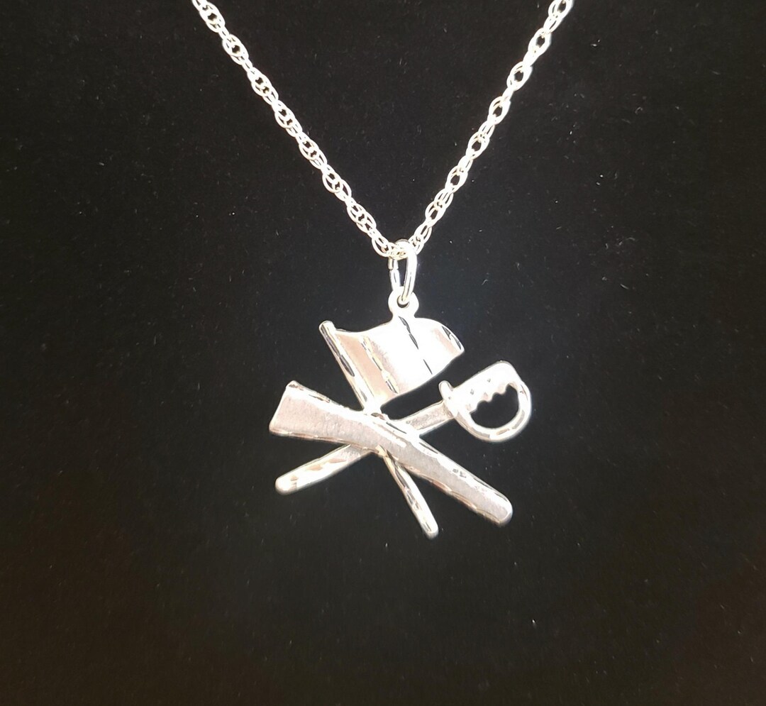 Sterling Silver Hand Diamond Cut Colorguard (color Guard ) Necklace ...