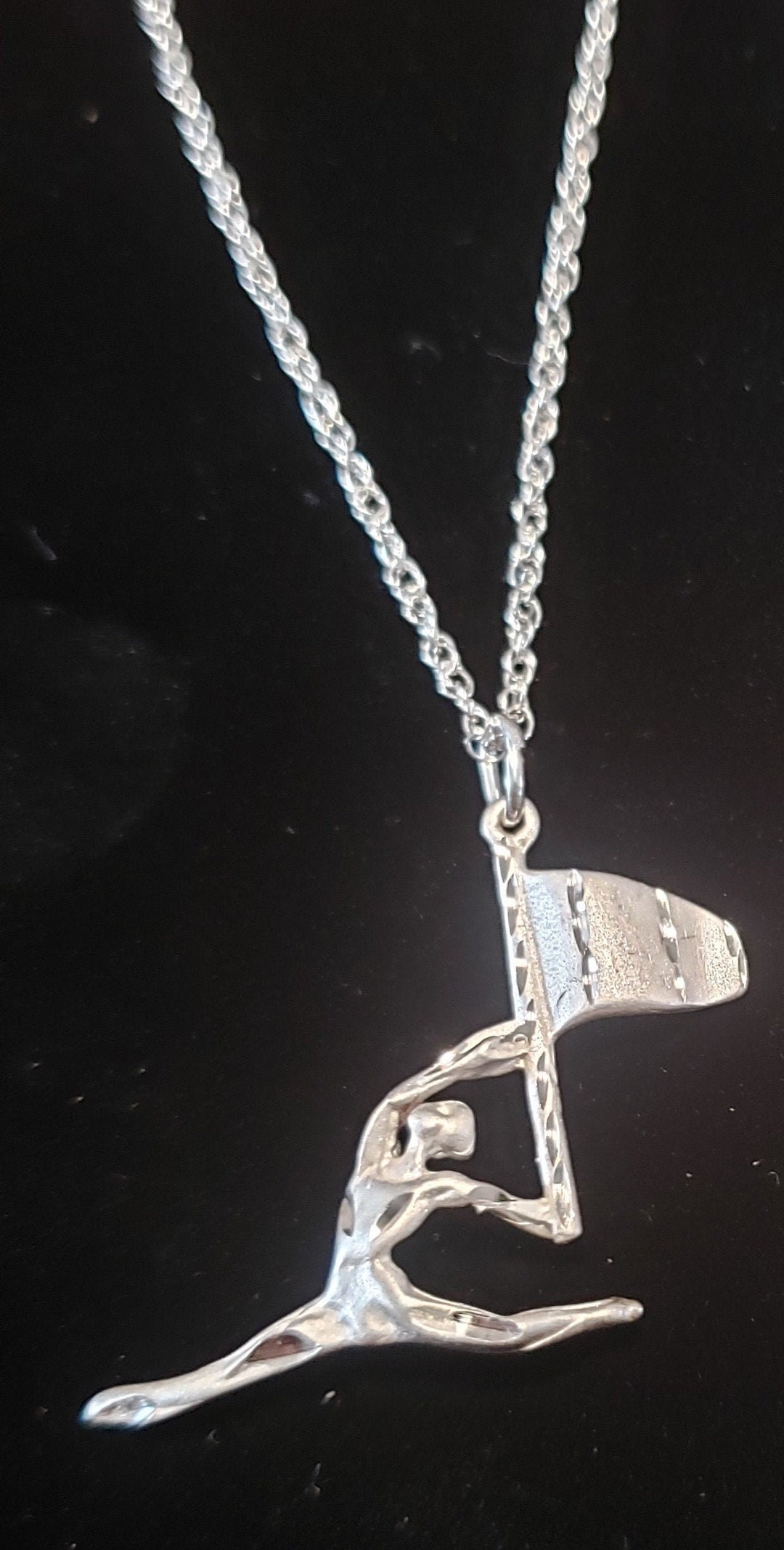 Sterling Silvercolorguard (color Guard) Flag or Saber Dancing Necklace ...