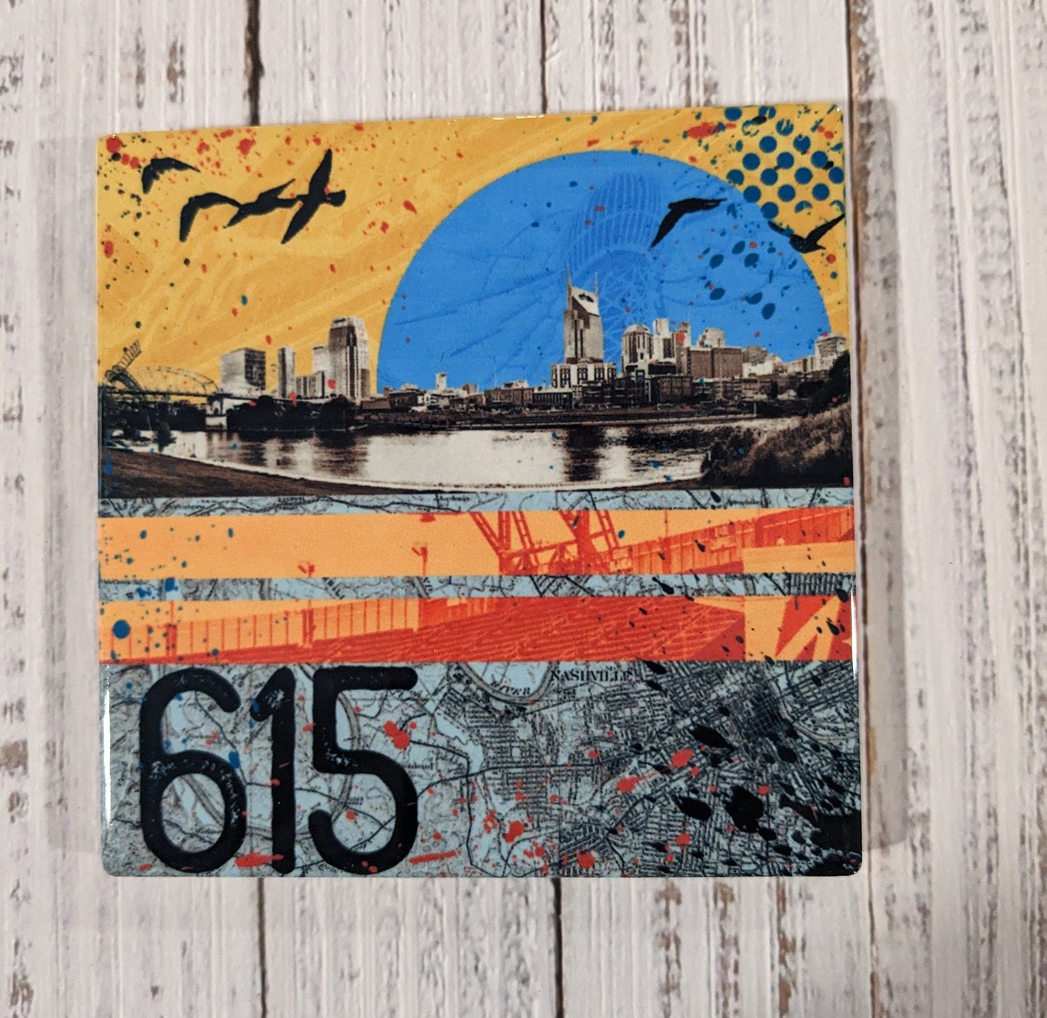 Nashville Ceramic Tile Coaster - Etsy