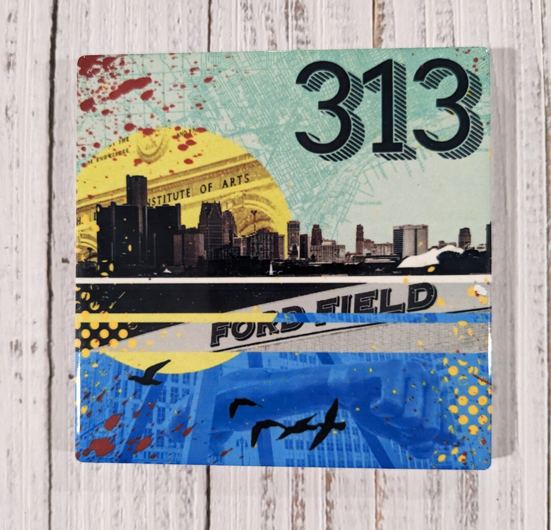 Detroit Ceramic Tile Coaster - Etsy