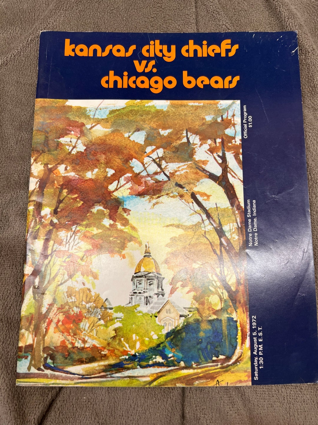 RARE 1972 Chief Vs Bears Pre-season Game Program - Etsy