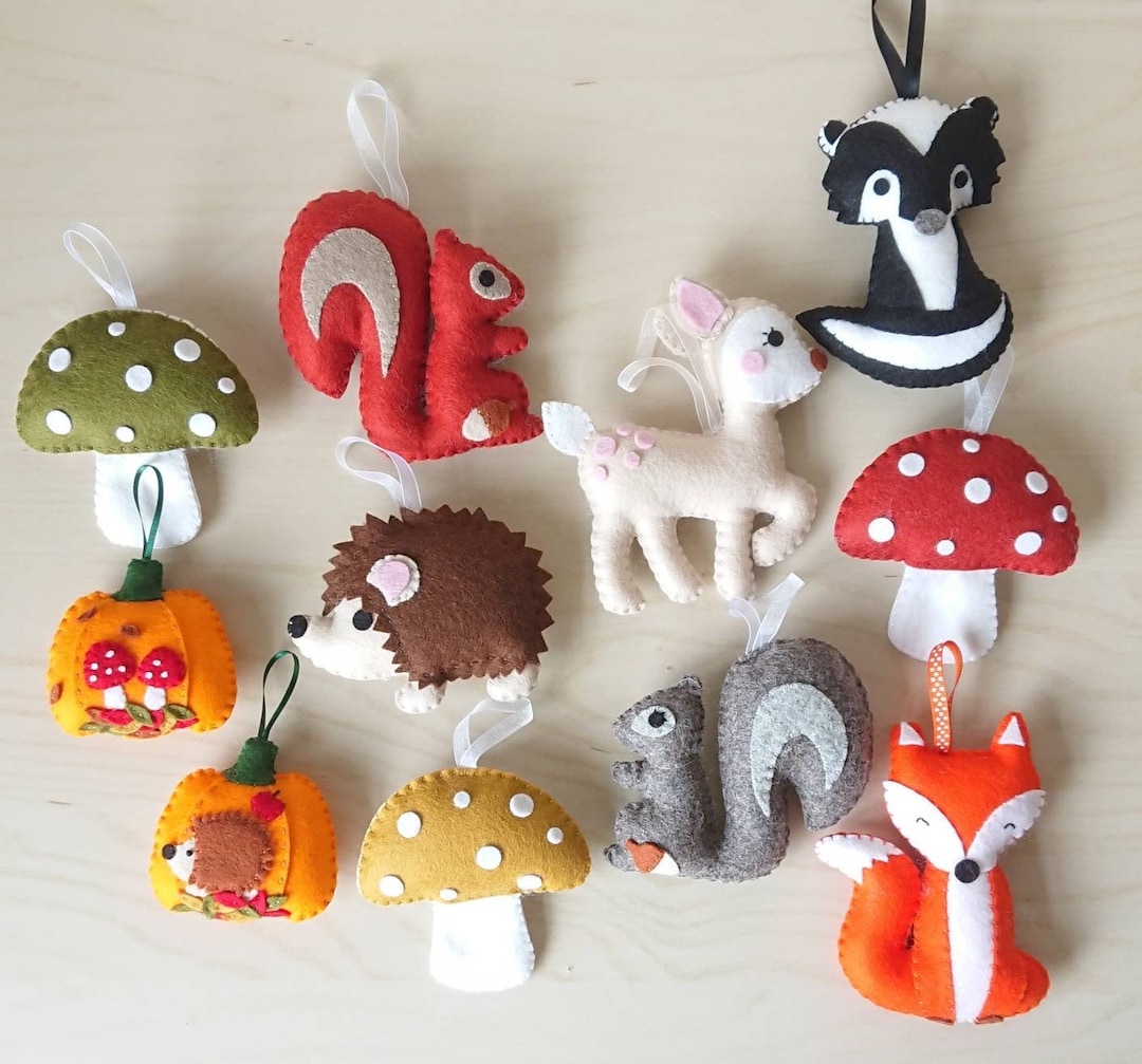 Autumn and Woodland Felt Decorations - Etsy UK
