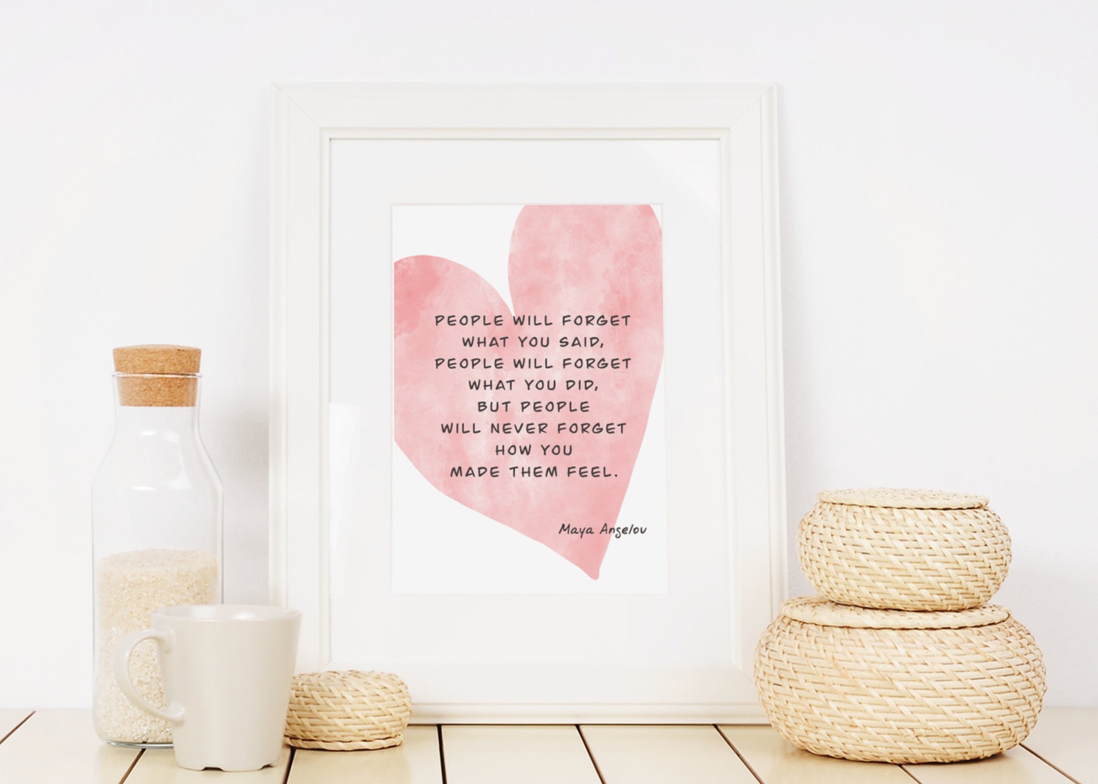 Maya Angelou Quote Wall Art | People Will Forget What You Said Print ...