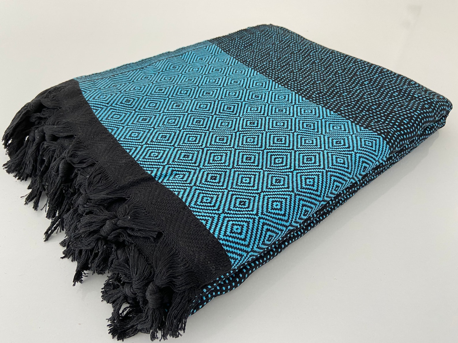 Turkish Blanket Tuquoise Throw Turkish Bedspread Organic | Etsy