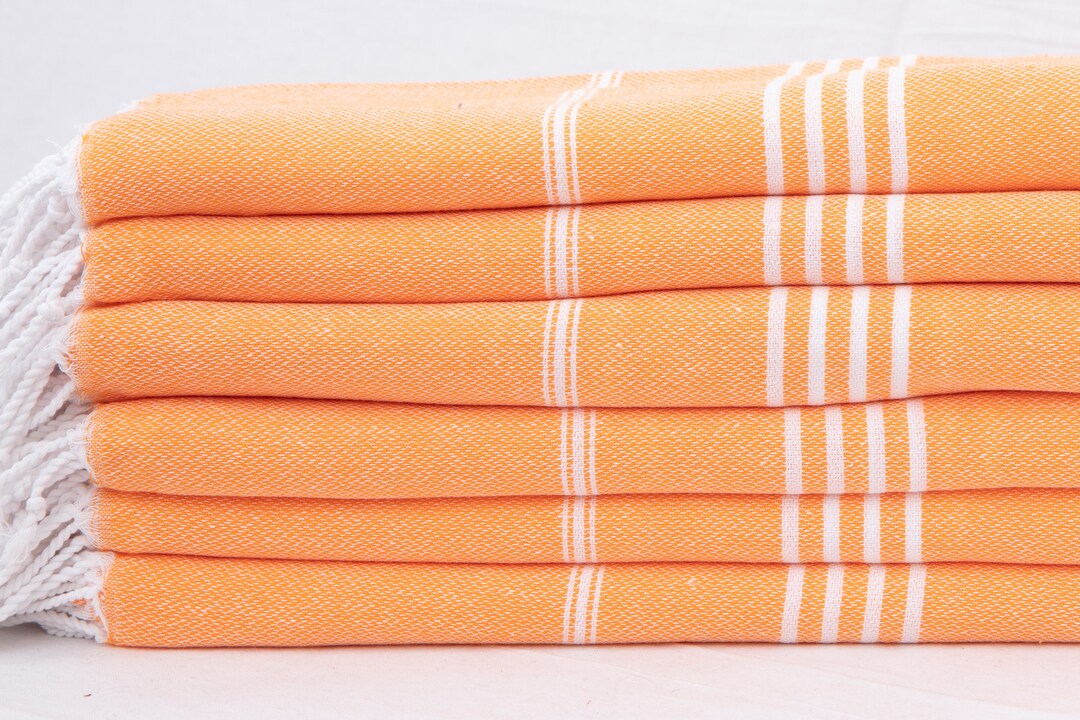 Orange Beach Towel, Personalized Turkish Towel, Bridesmaid Gift ...