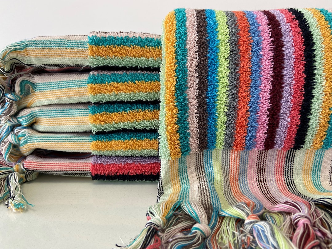 Personalized Hand Towel, Multicolor Kitchen Towel, Soft Towel, Organic ...