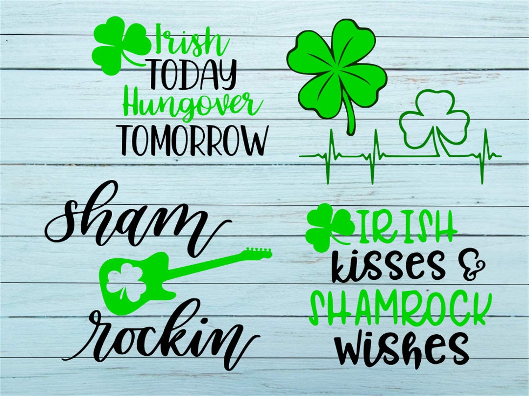 St Patricks Day SVG, Shamrock SVG, Irish SVG, Irish Kisses Shamrock ...