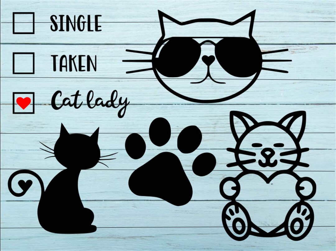Cat Lady SVG, Cat SVG, Kitten SVG, Cat Lady Cut File, Cat Clipart, Cat ...