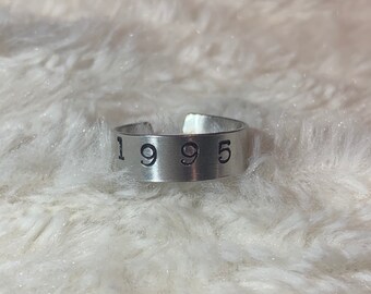 Birth Year Gold Ring - Etsy
