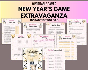 Printable New Year's Game Bundle New Year's Party Games New Year's ...