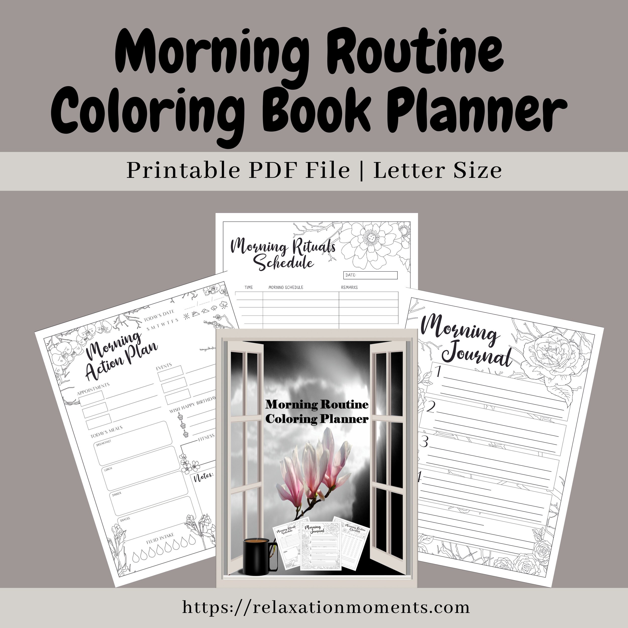 Morning Routine Coloring Planner - Etsy