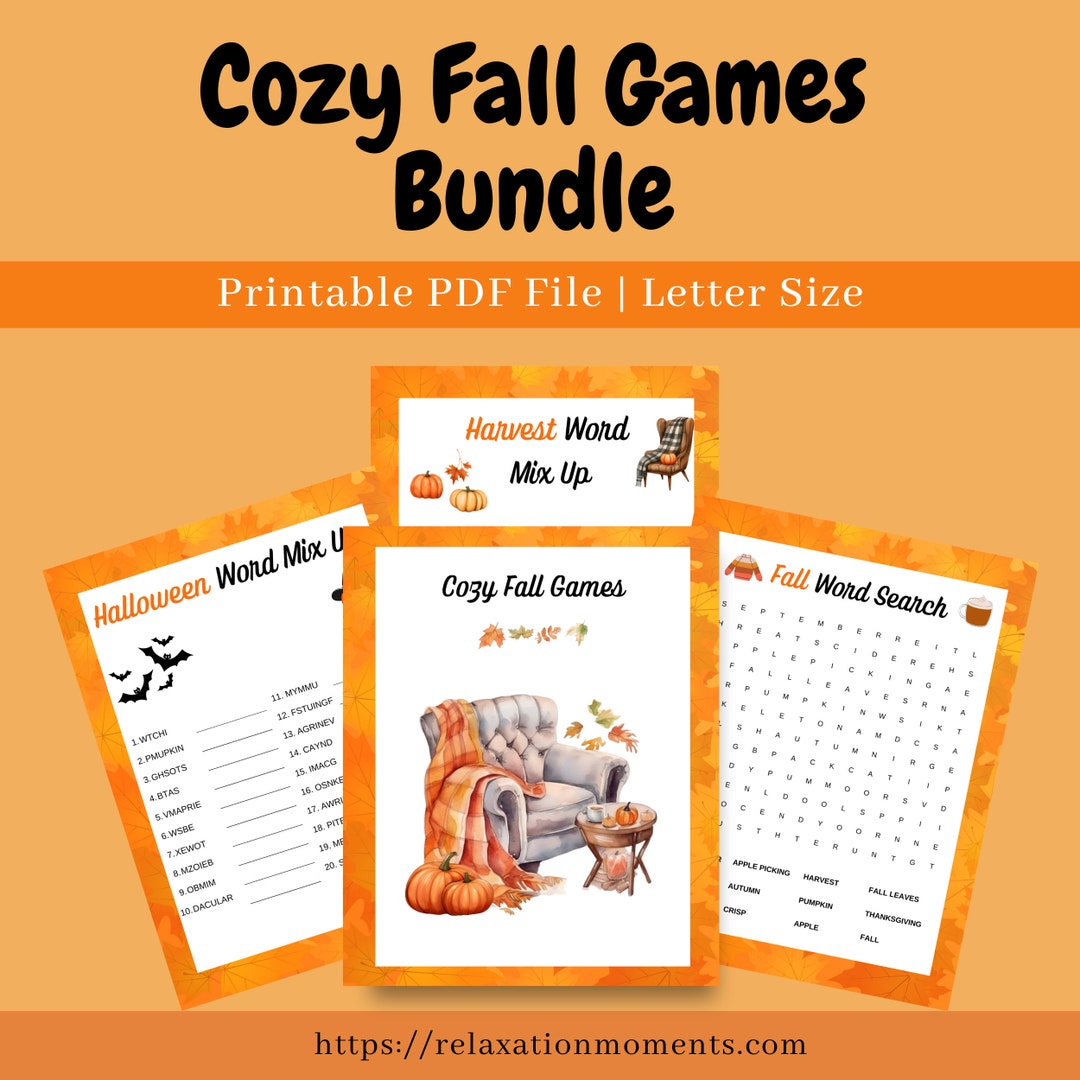 Cozy Fall Games Bundle, Printable Games, Printable Fall Games ...