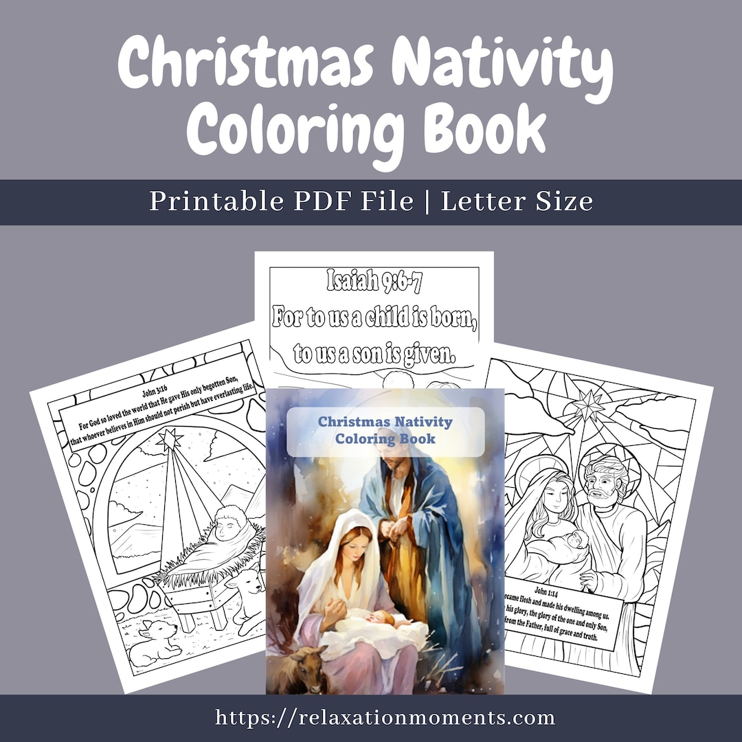 Christmas Nativity Coloring Book | Nativity Scene Coloring Pages ...