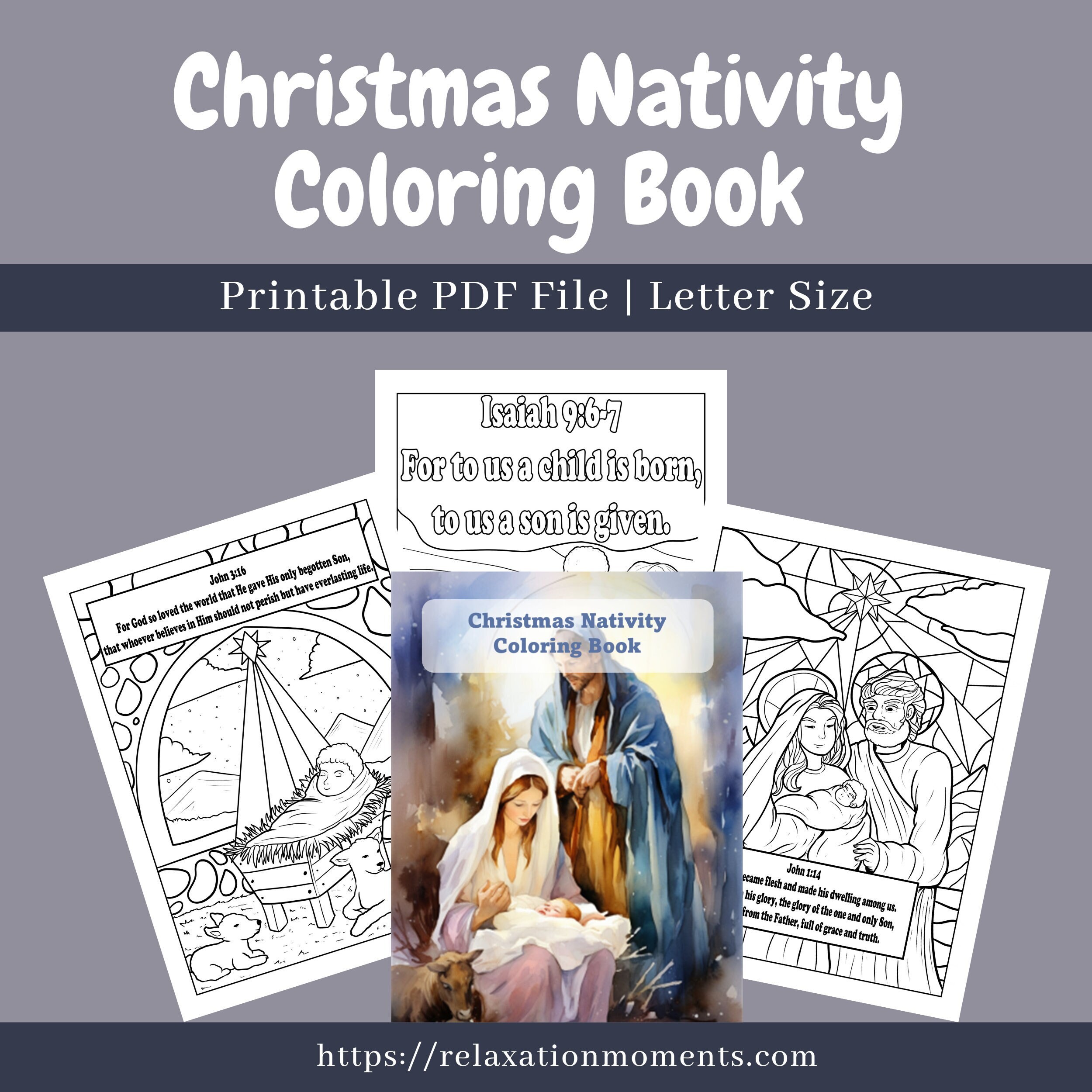 Christmas Nativity Coloring Book | Nativity Scene Coloring Pages ...