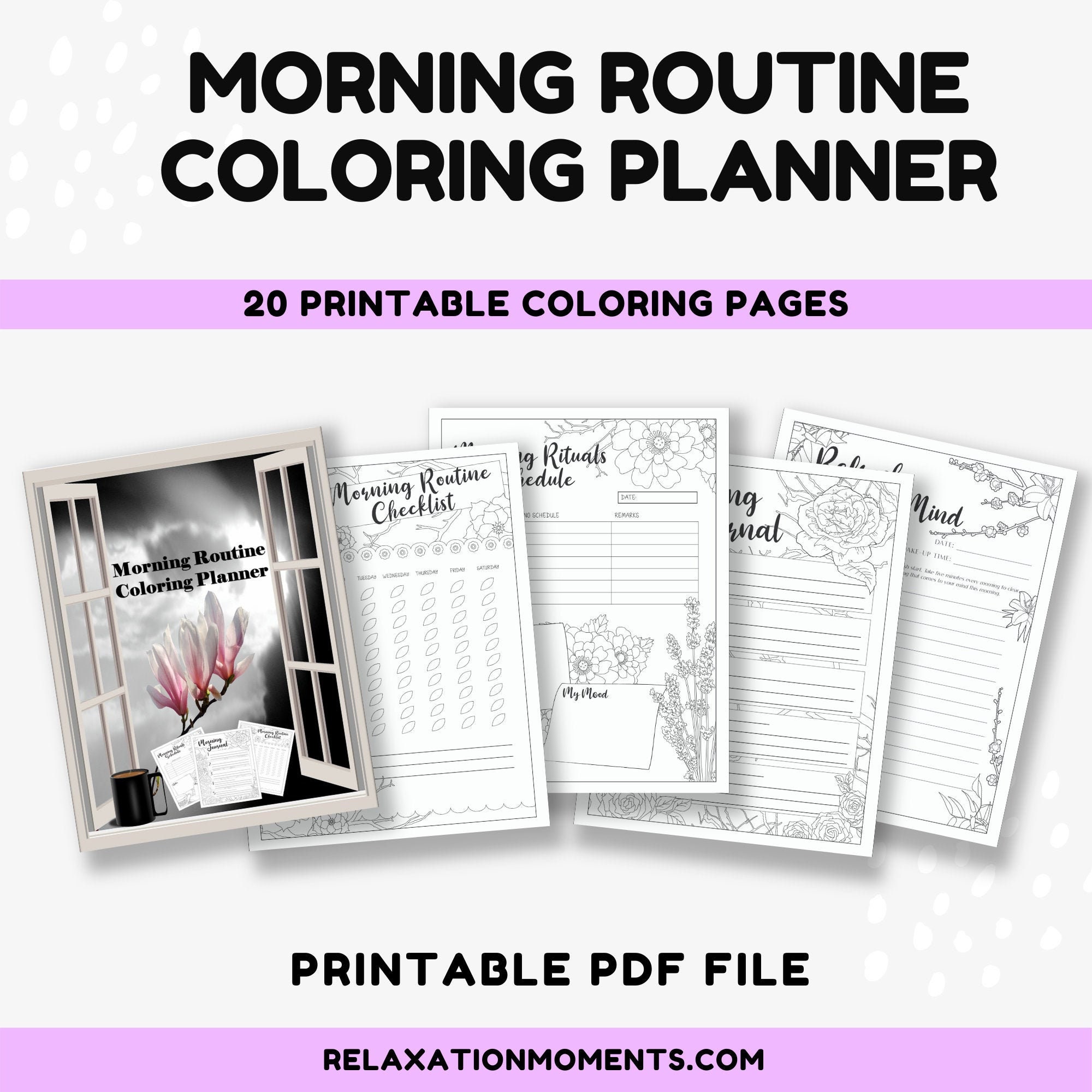 Morning Routine Coloring Planner - Etsy