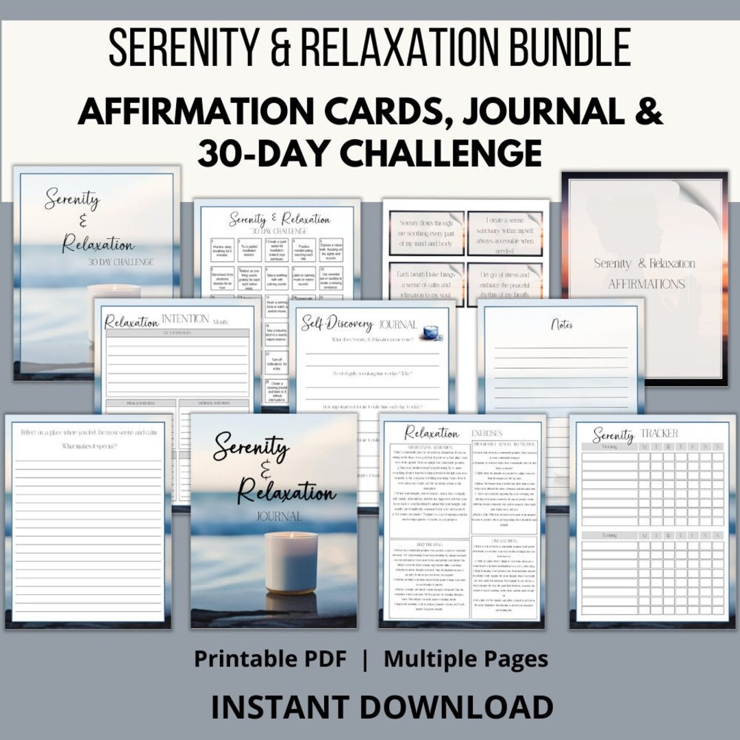 Relaxation Affirmation Cards | Relaxation Journal | Relaxation 30-day ...