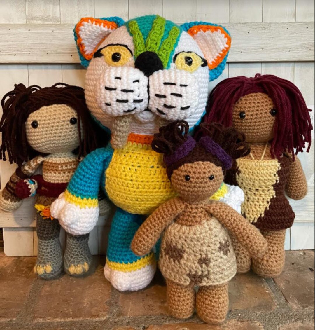 PATTERN BUNDLE - Cavemen and Sabertooth Cat Crochet Amigurumi Bundle ...