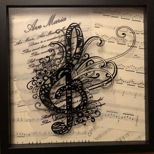 Music Note Shadow Box - Etsy