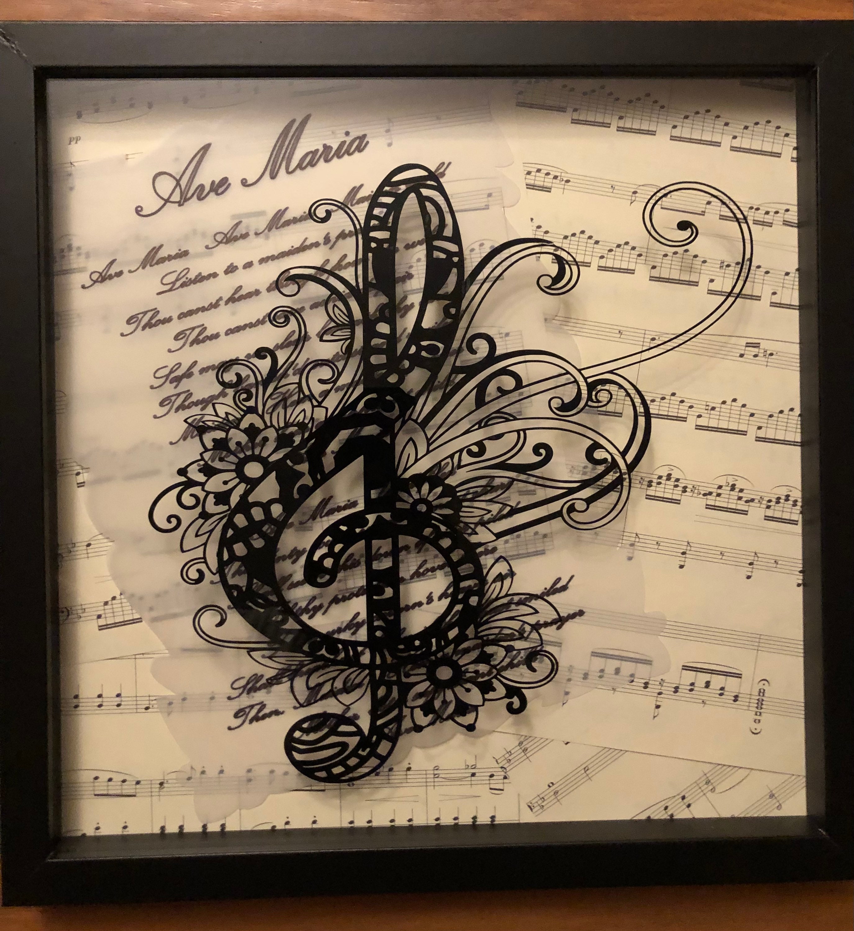 Music Note Shadow Box - Etsy