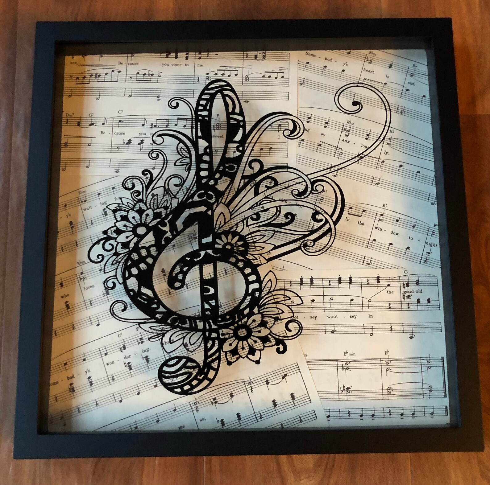 Music Note Shadow Box - Etsy