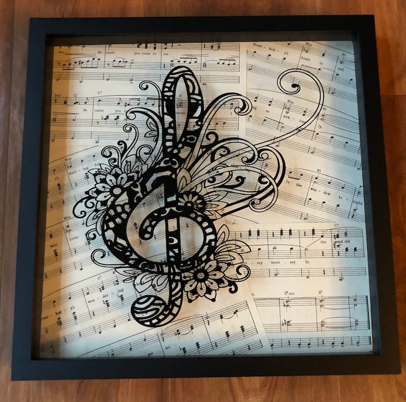 Music Note Shadow Box - Etsy